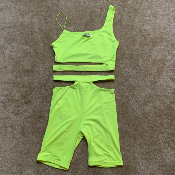 Dolls Kill | Shorts | Dolls Kill Tic Toc Neon Yellow Set | Poshmark